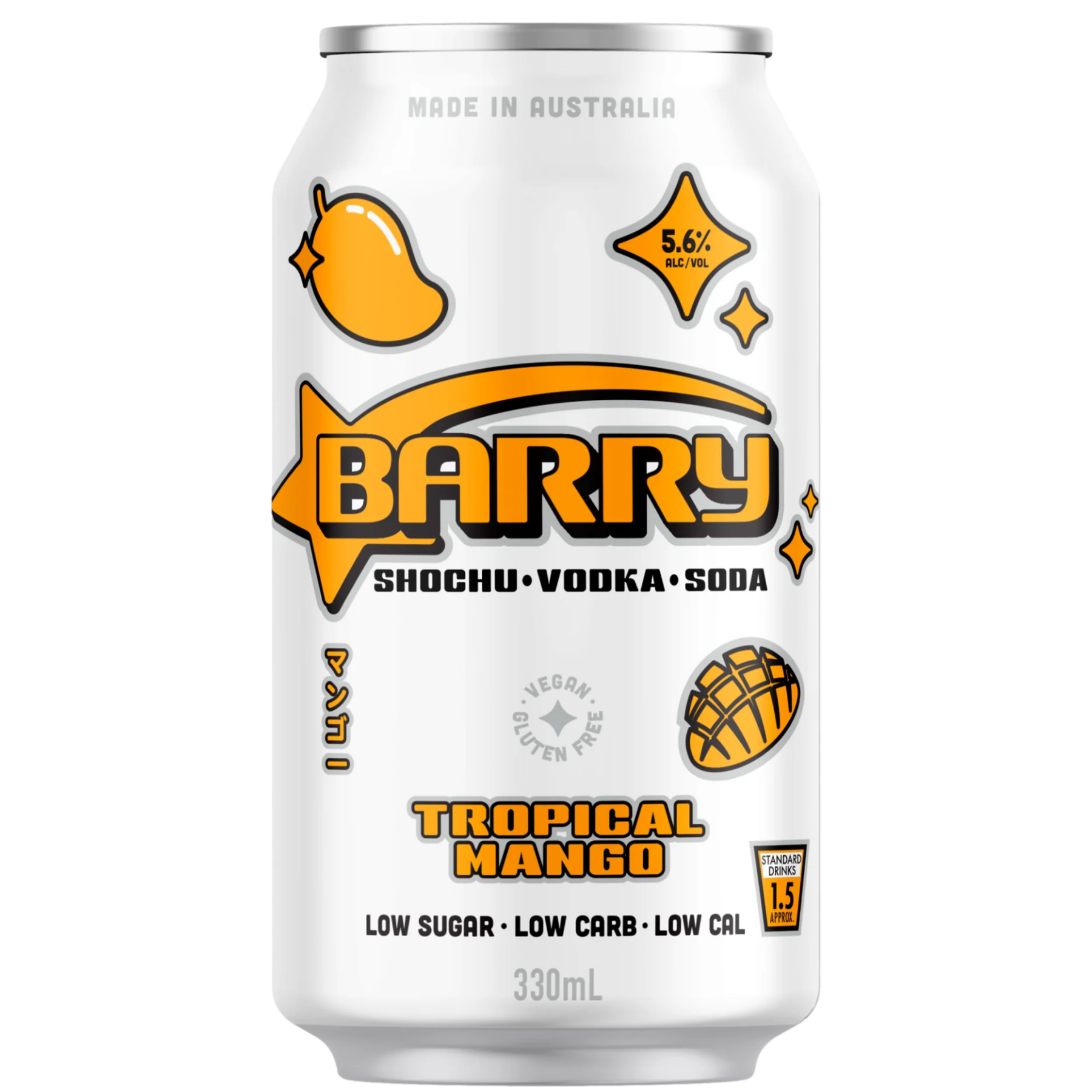 BARRY TROPICAL MANGO SHOCHU VODKA SODA CAN 330ML – Parkhill Cellars
