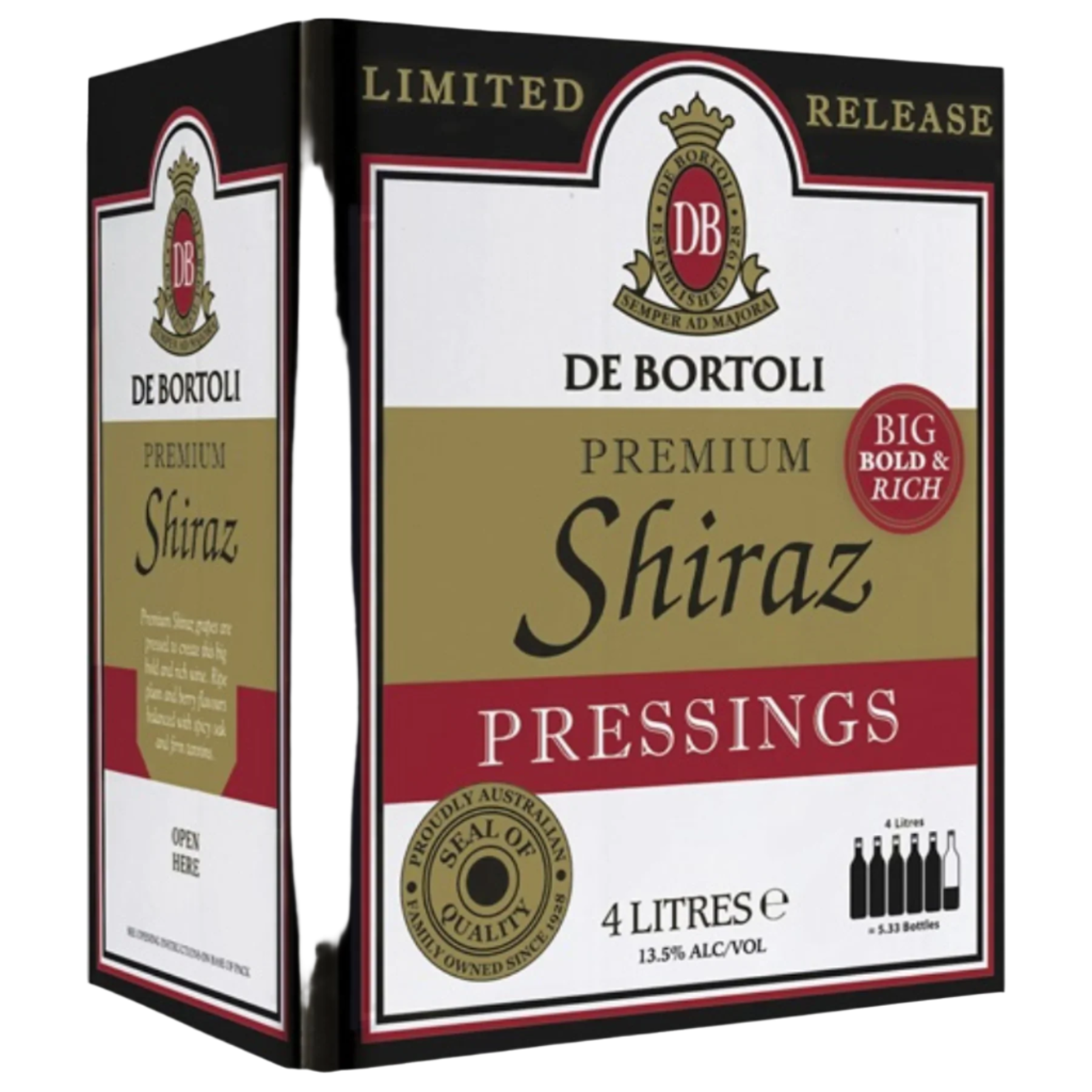 DE BORTOLI PREMIUM SHIRAZ PRESSINGS CASK 4L – ParkhillCellars